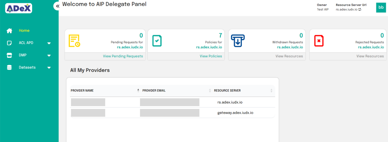 Managing Policies and Delegations for different Providers | ADeX Documentation