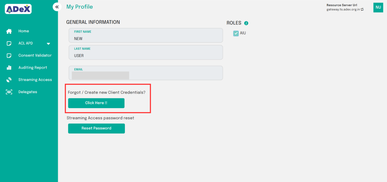 Fetching And Resetting Client Credentials Adex Documentation